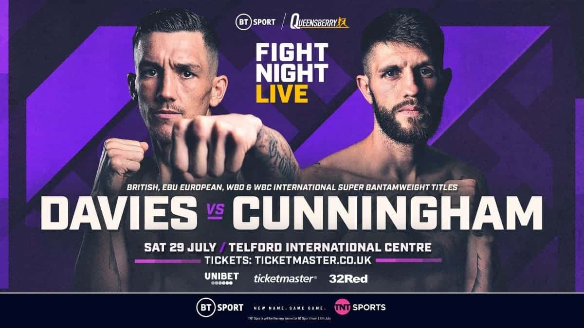 Liam Davies vs Jason Cunningham gets title boost on TNT Sports - World ...