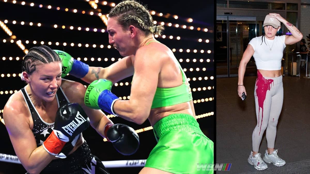 Mikaela Mayer beats Sandy Ryan after red paint 'set-up' at hotel ...