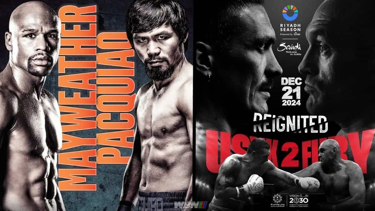 Mayweather vs Pacquiao KOs outlandish Usyk-Fury II purse claim - World ...